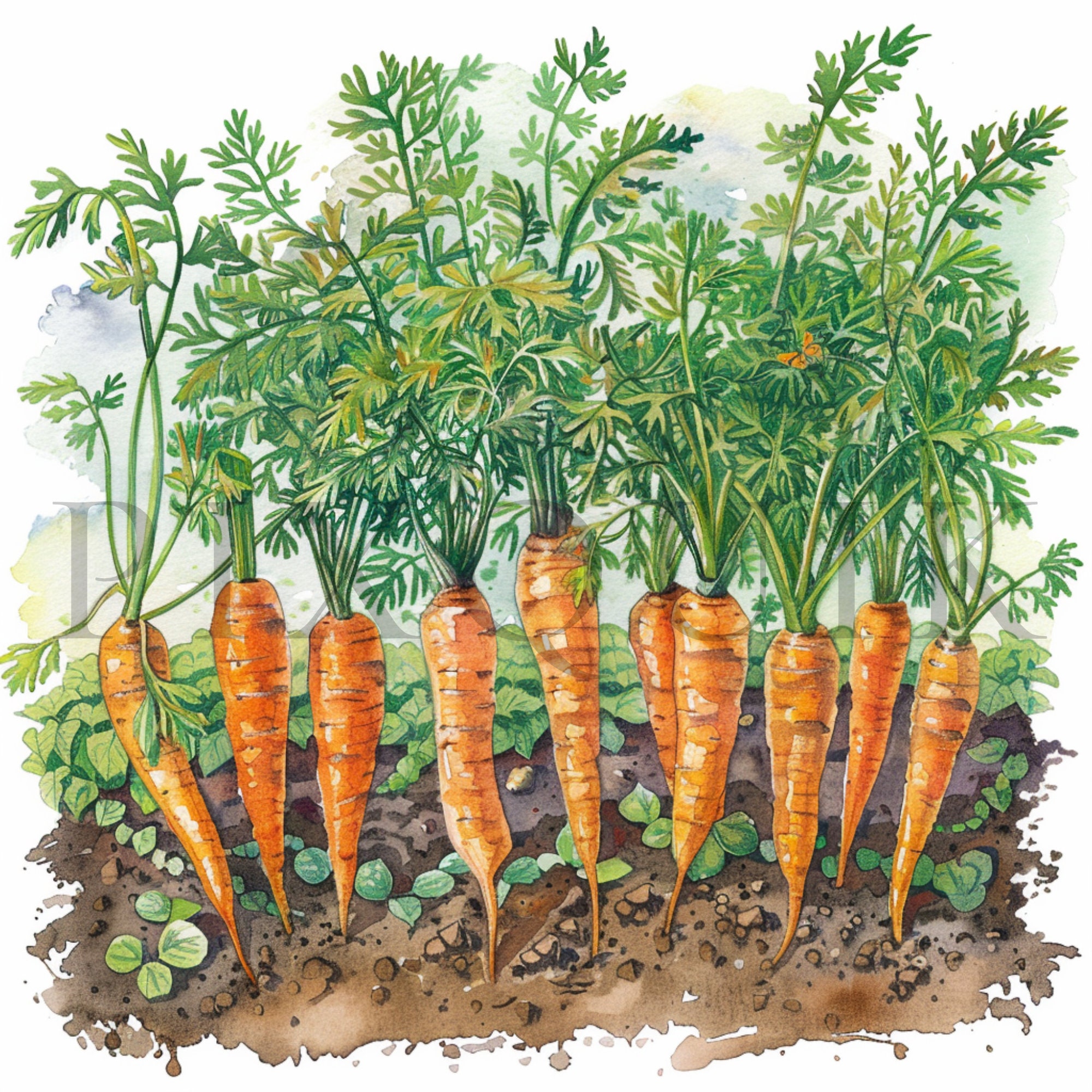Watercolor Carrot Clipart 10 High Quality Jpgs Digital Download ...