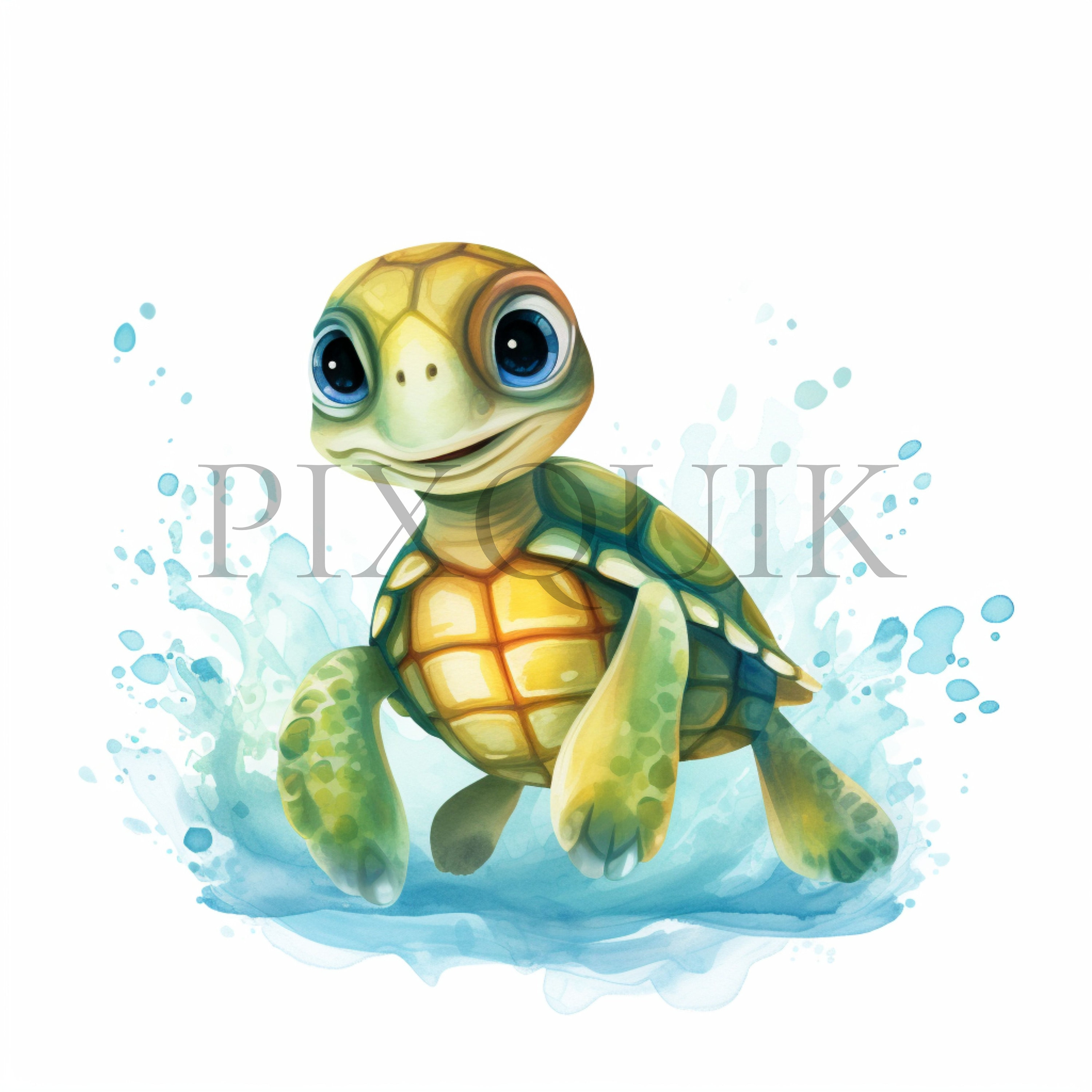Watercolor Sea Turtle Clipart | Cute JPG Images (digital Download) - Etsy