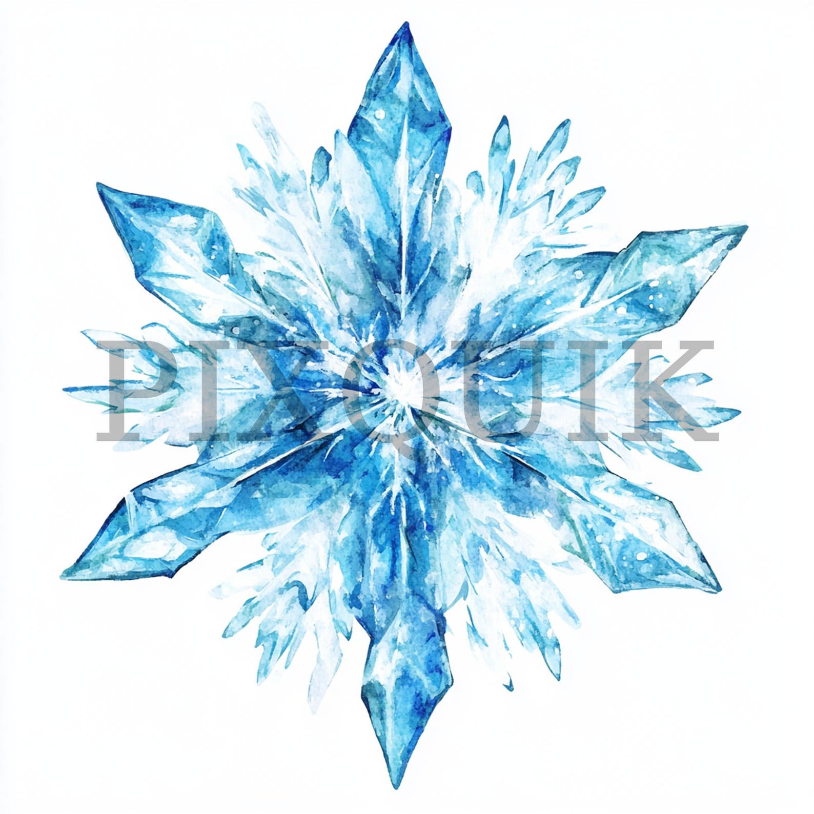 Watercolor Snowflake Clipart: Ice Crystal Art (10 JPG Files) - Etsy