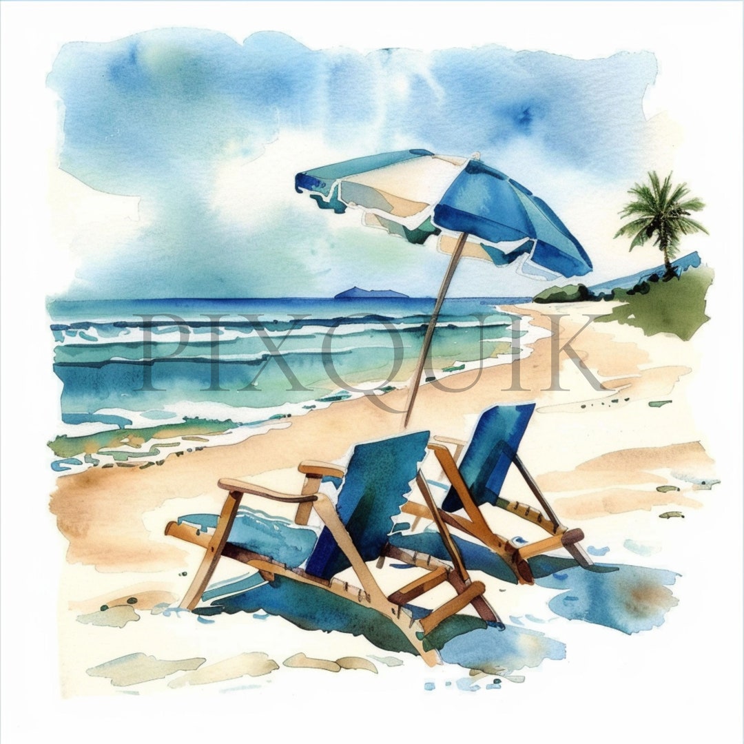 Seaside Clipart Set | 10 High Quality Jpgs | Beach Scene Graphics ...