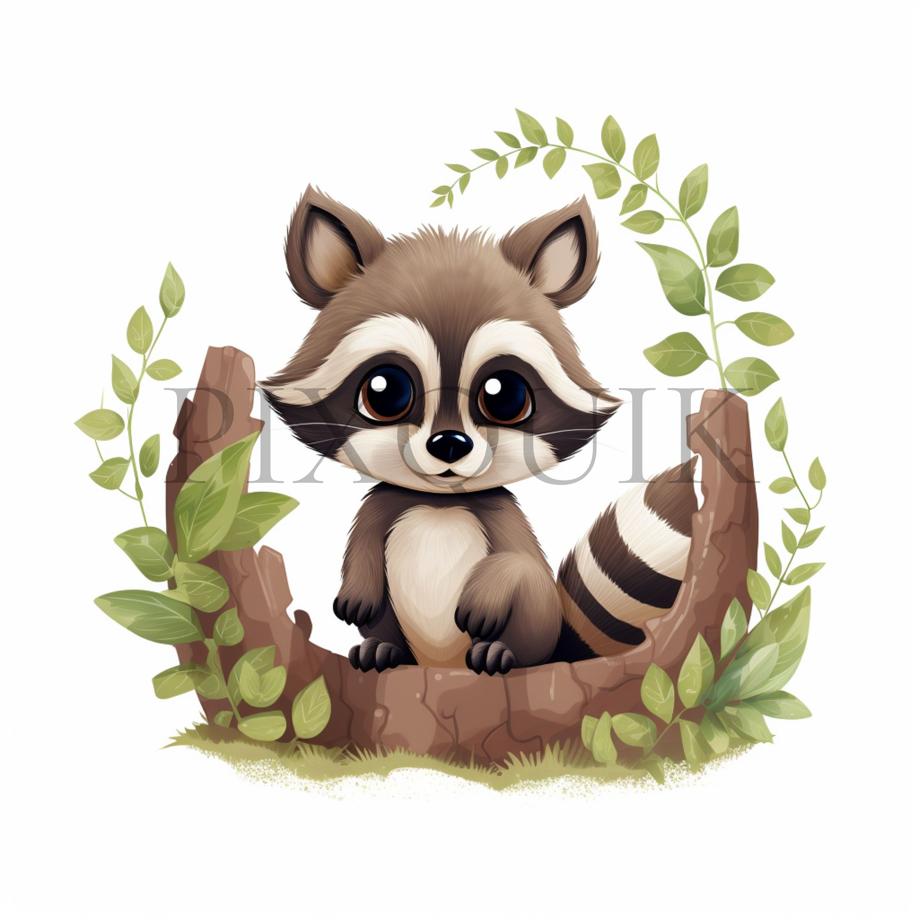 Raccoon Clipart Woodland Animal Clipart 10 High Quality JPG Cute ...