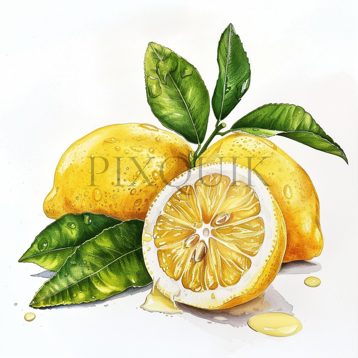 Watercolor Lemon Clipart | 10 JPG Images, Nursery Art (digital Download ...