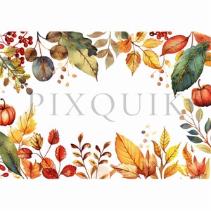 Autumn Border Clipart | 10 High Quality Jpgs | Digital Download ...