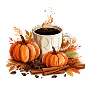 Pumpkin Spice Coffee Clipart | Pumpkin Spice Clipart | 10 High Quality ...