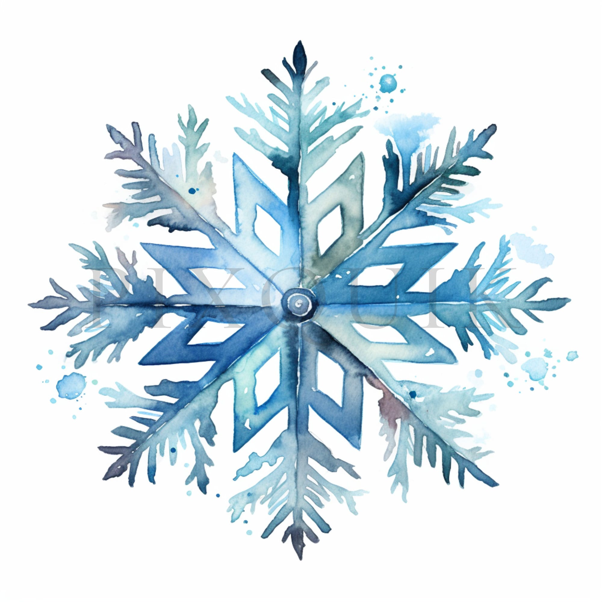 Watercolor Snowflake Clipart 10 High Quality Jpgs Winter Clipart Snow ...