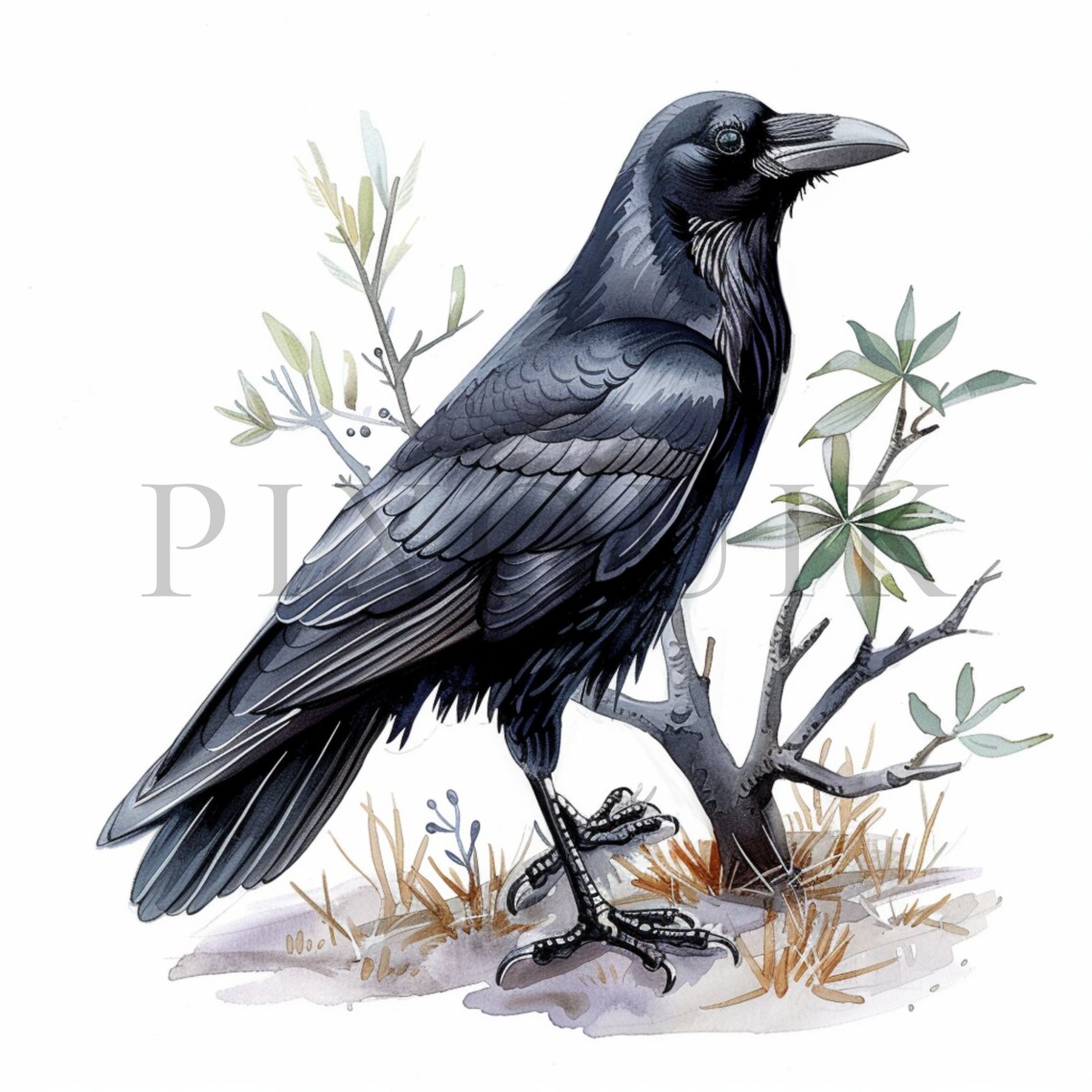 Crow Clipart 10 High Quality Jpgs Digital Download Card Making Bird ...