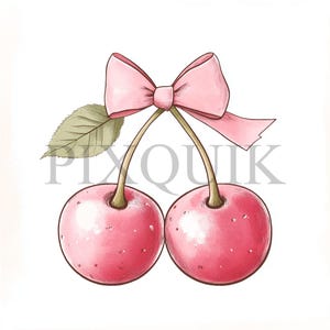 Cute Cherries Clipart | 10 High Quality Jpg's and PNG | Pink Twin ...