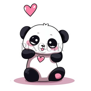 Valentine Cute Panda Clipart | Valentines Day Graphics in PNG and SVG ...