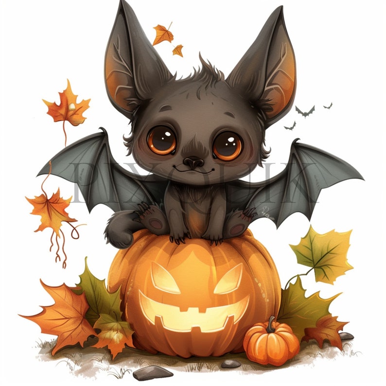 Bat Clipart Fall Bat Clipart 10 High Quality JPG Autumn Instant ...