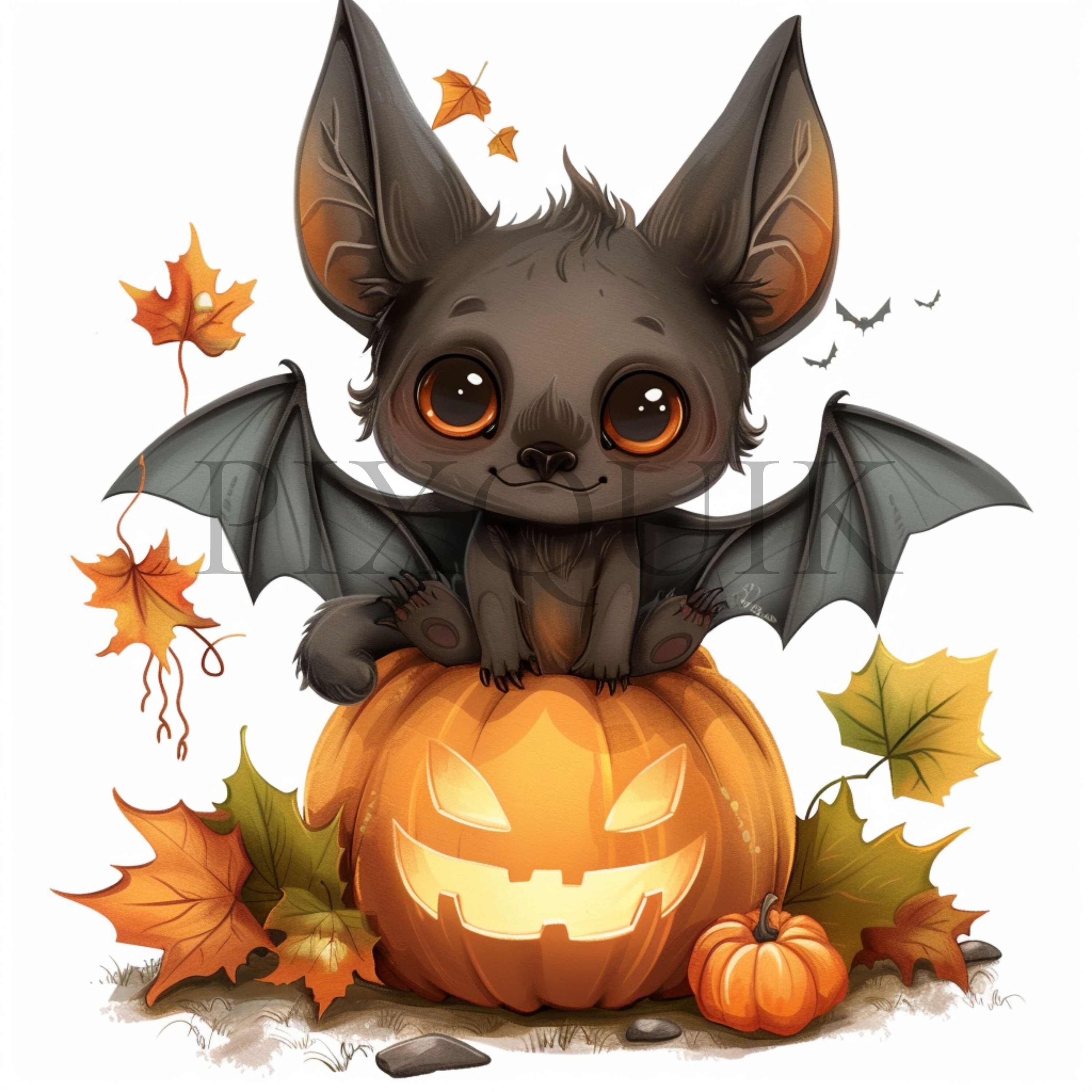Bat Clipart Fall Bat Clipart 10 High Quality JPG Autumn Instant ...