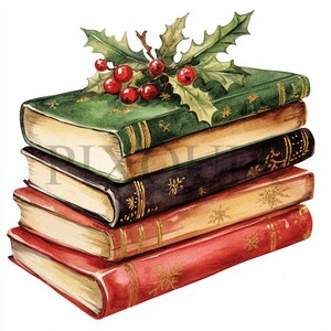 Vintage Christmas Book Clipart | Holiday Illustration (digital Download ...