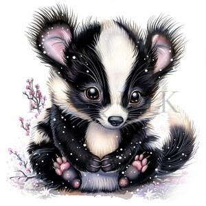 Watercolor Skunks Clipart | 10 High Quality Jpgs | Skunks Clipart ...