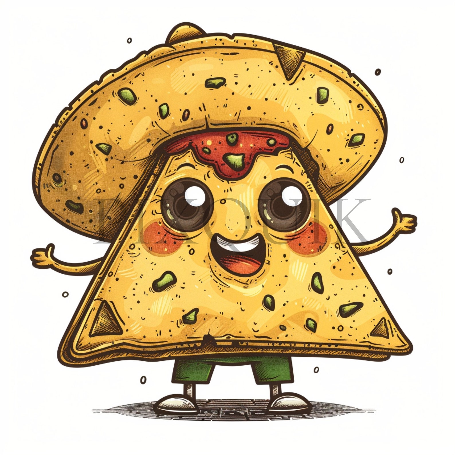 Cartoon Nachos Watercolor Clipart | 10 Jpgs, Commercial Use - Etsy