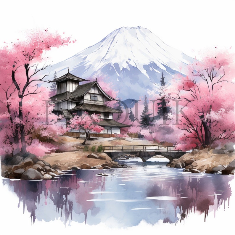 Japanese Landscape Clipart 10 High Quality Jpgs Printable Scenic ...