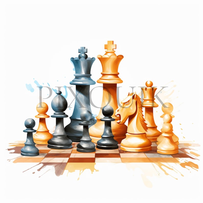 Chess Clipart 10 High Quality Jpg's Digital Download Chess Art Chess ...