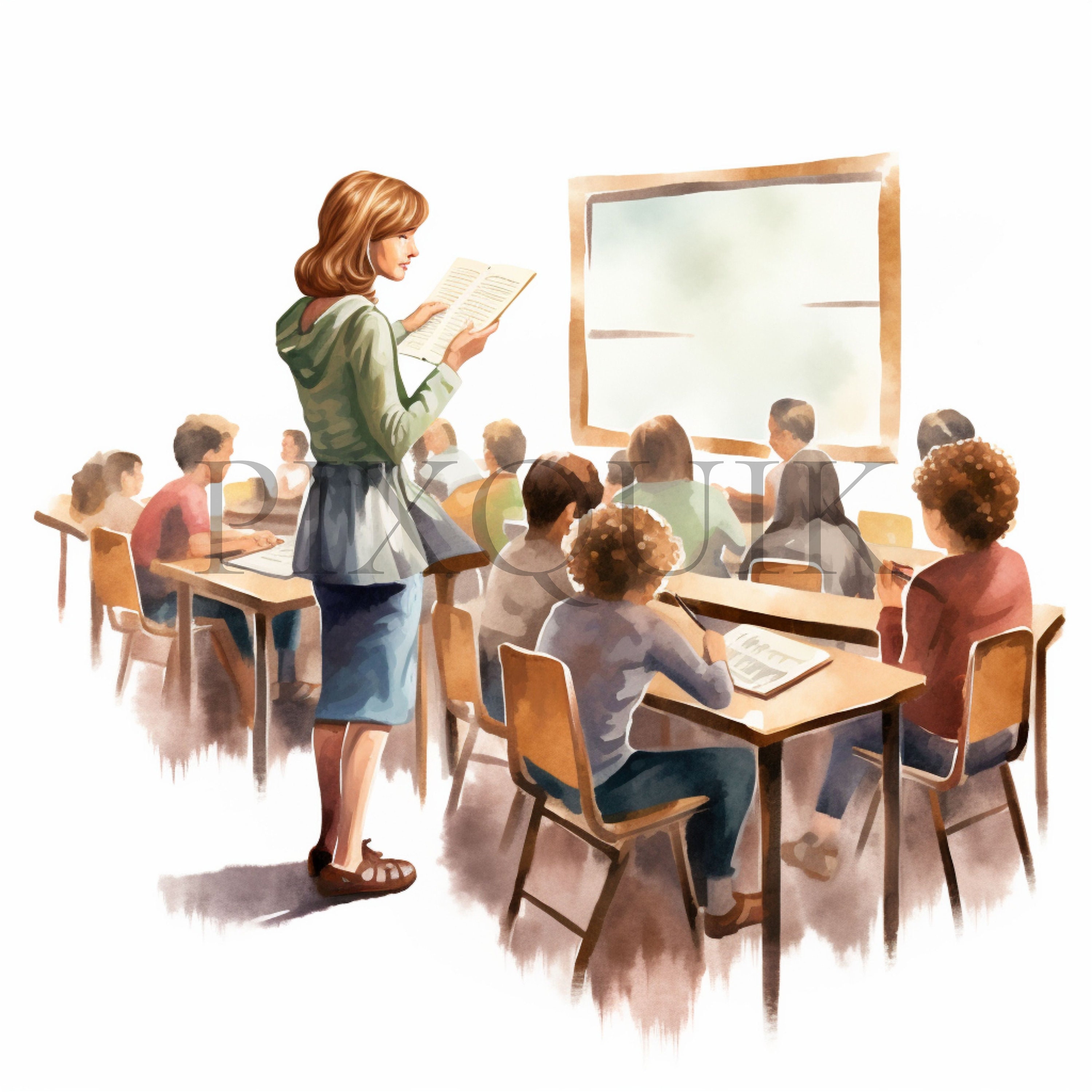 Watercolor Clipart for Teachers Teacher Clipart Set 10 High Quality ...