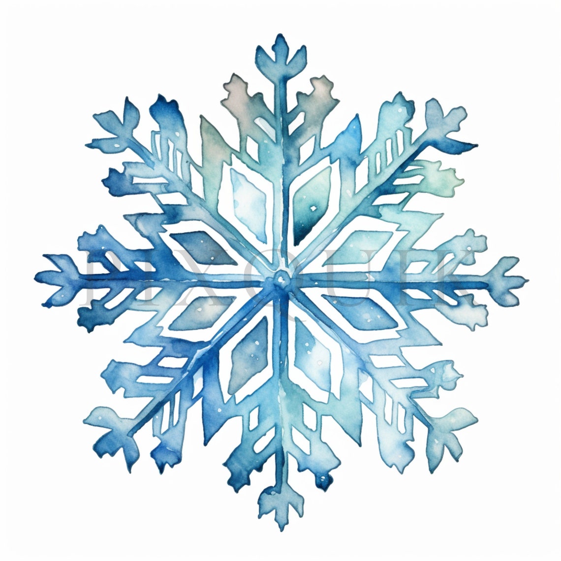 Snowflake Clipart 10 High Quality Jpgs Watercolor Snowflake Clipart ...