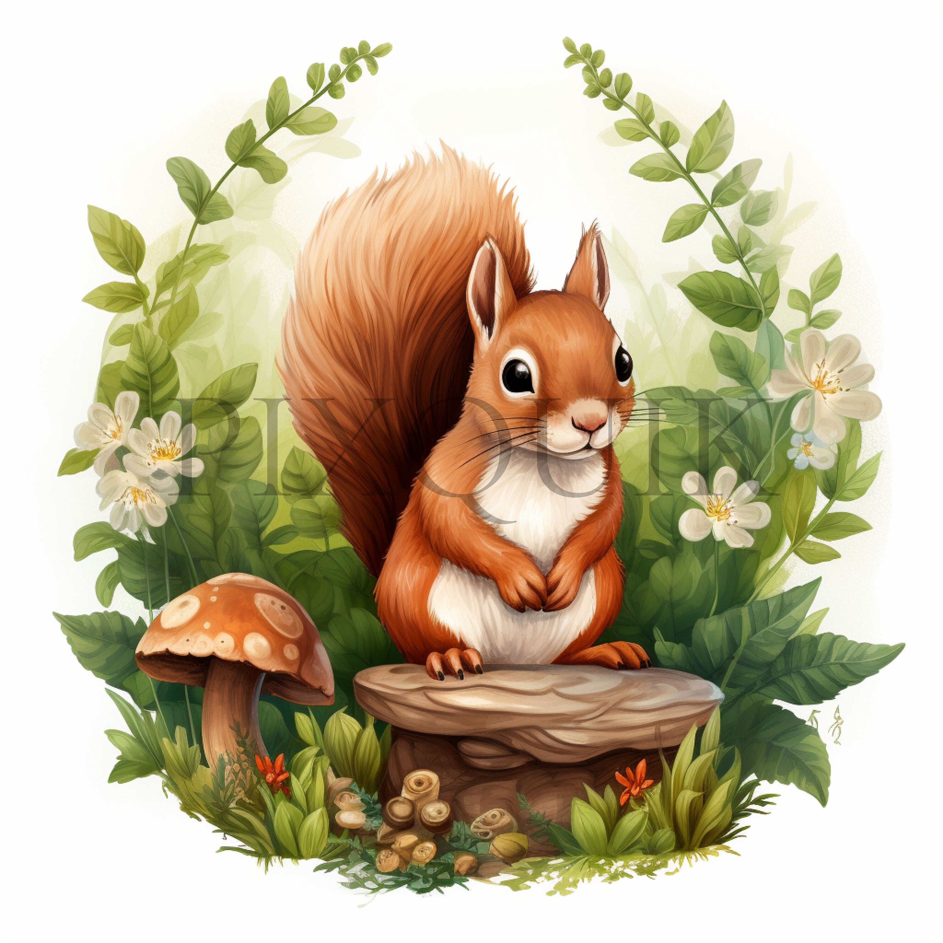 Woodland Animal Clipart Squirrel Clipart 10 High Quality JPG Cute ...