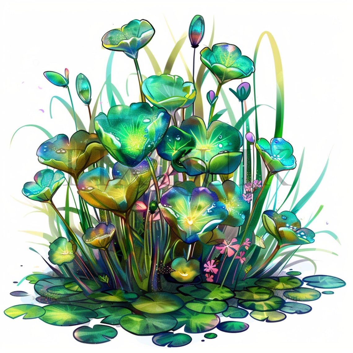 Aquatic Plants Clipart 10 High Quality Jpgs Water Flora Art Underwater ...