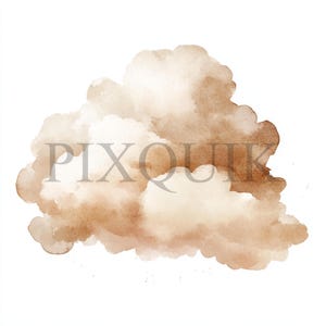 Watercolor Brown Cloud Clipart: Weather Design (JPG & PNG Files) - Etsy