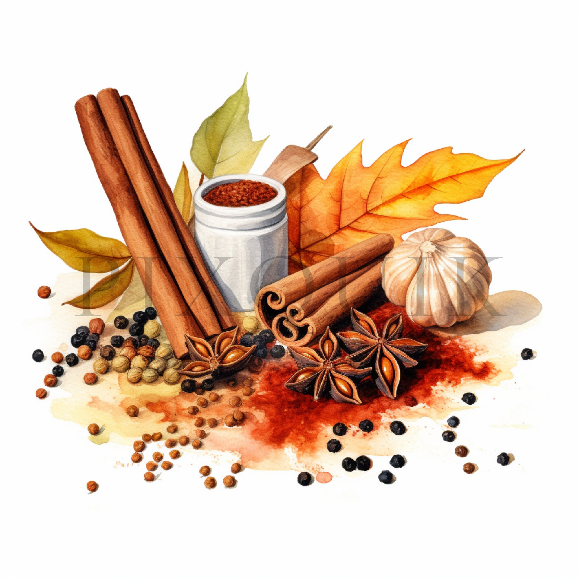 Autumn Spice Clipart | 10 High Quality Jpgs | Digital Download | Autumn ...