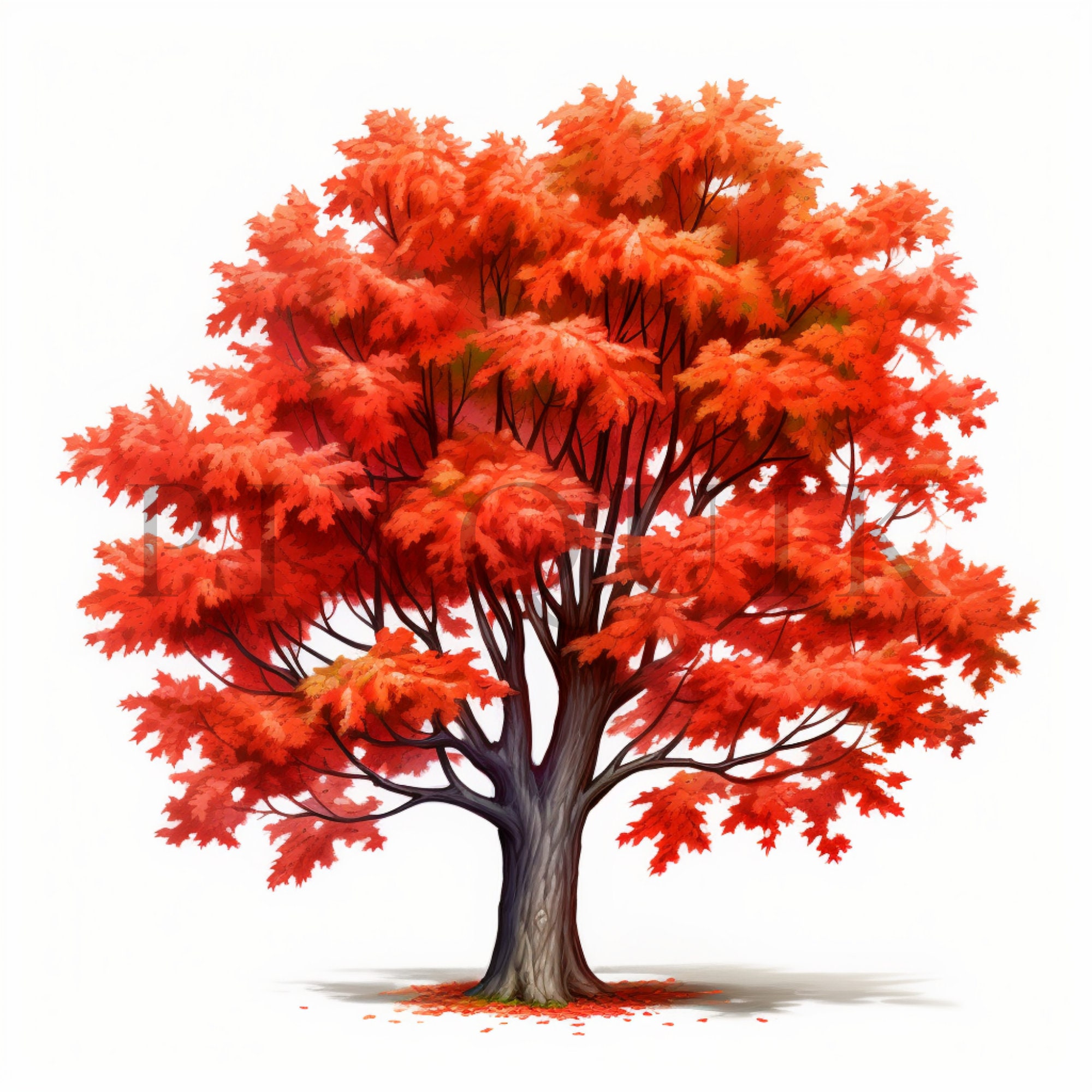 Fall Maple Tree Clipart | Autumn Jpgs (digital Download) - Etsy