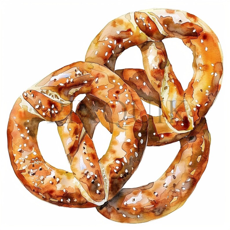 Watercolor Pretzel Clipart | Food Illustration (digital Download) - Etsy