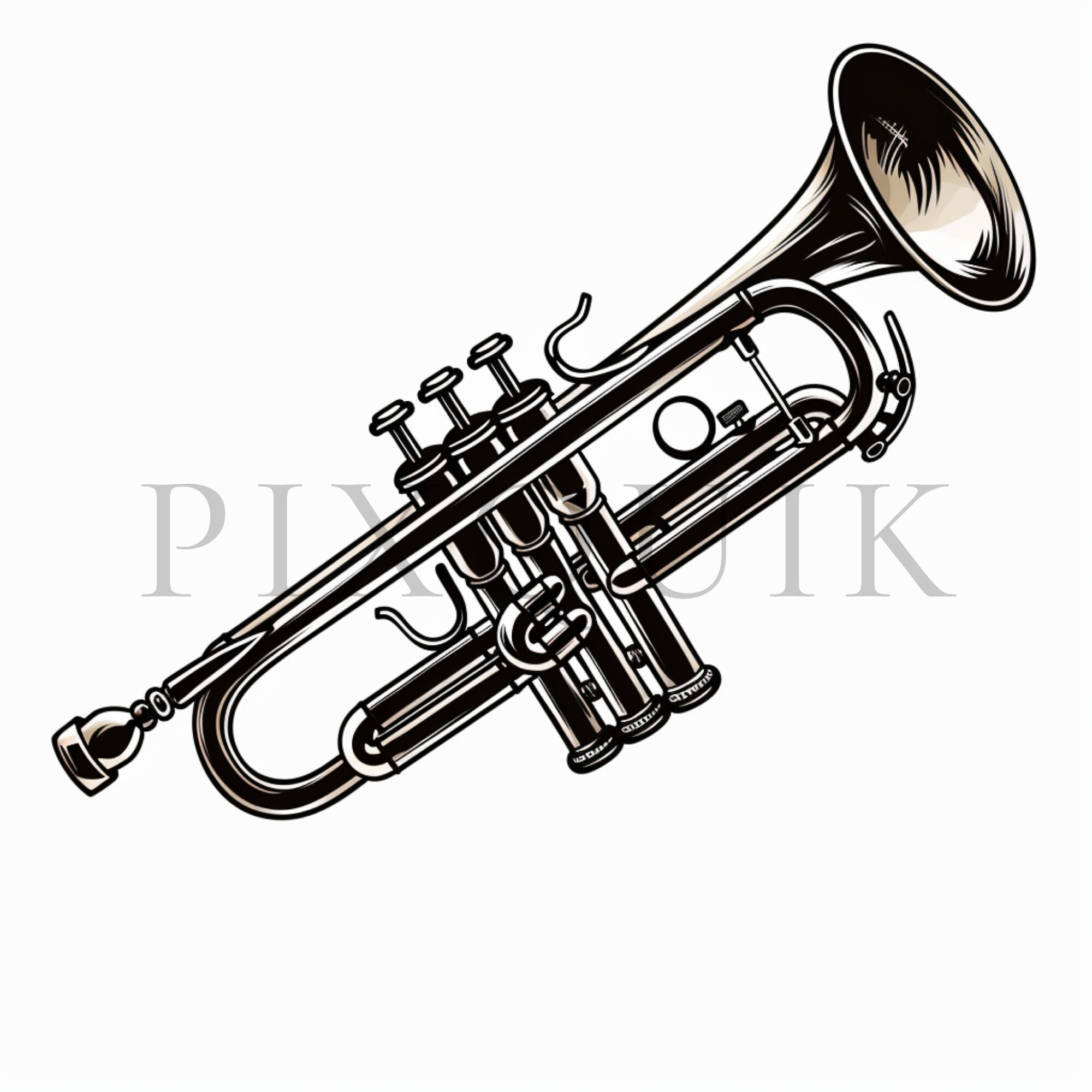 Trumpet Clipart | High-quality Music Instrument Jpgs (digital Download ...