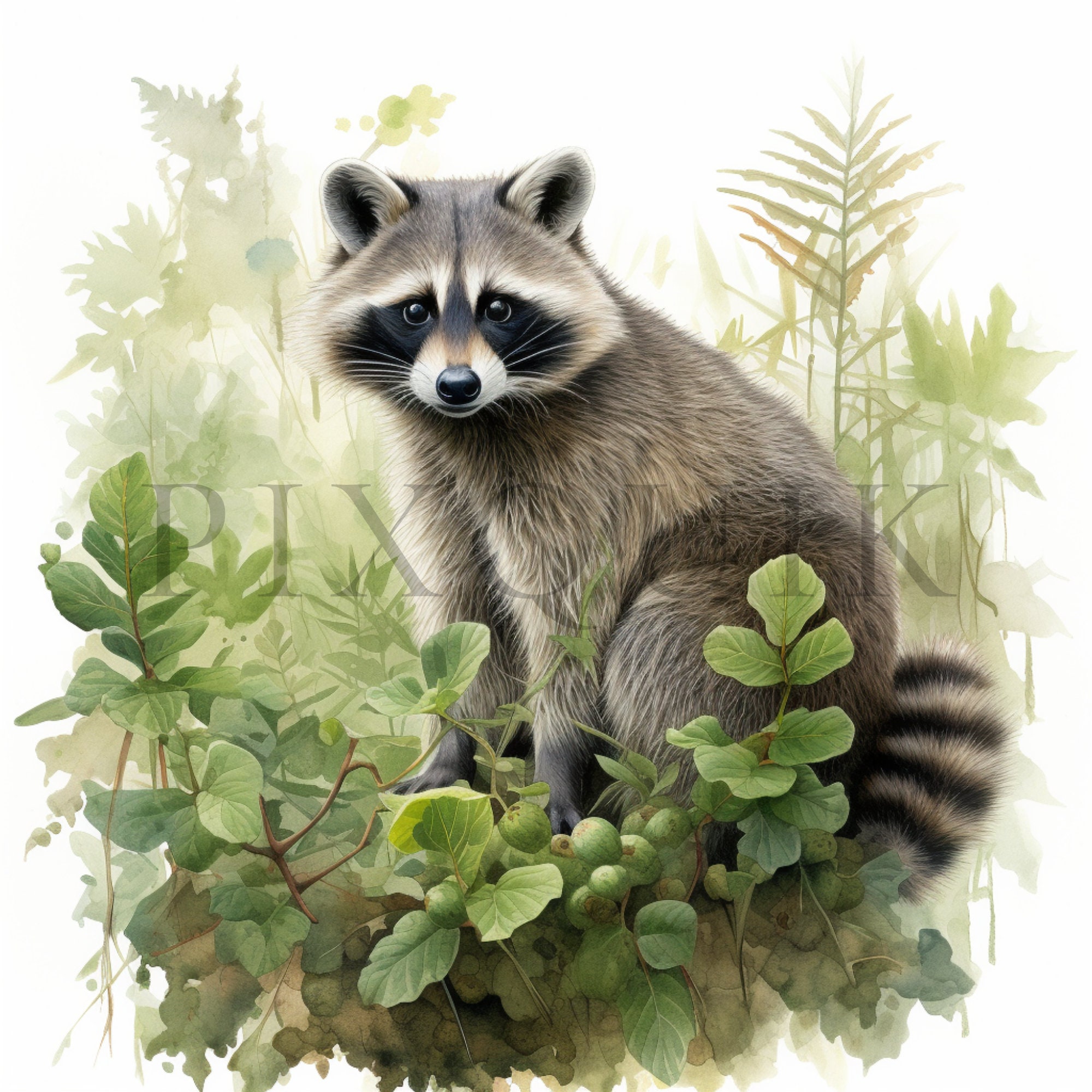 Watercolor Raccoon Clipart Bundle | 10 Jpgs, Commercial Use - Etsy