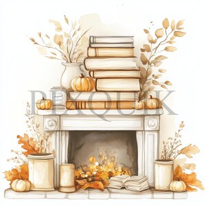 Autumn Fireplace Clipart 10 High Quality Jpg's Cozy Fall Fireplace ...