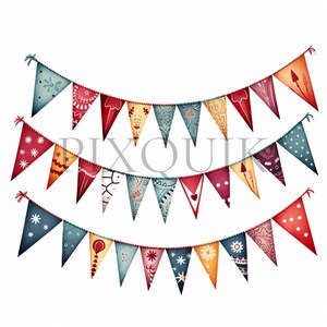 Christmas Bunting Clipart | 10 High Quality Jpg's | Digital Download ...