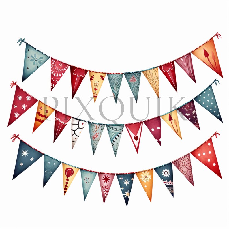 Christmas Bunting Clipart | Festive Banner Designs (digital Download ...
