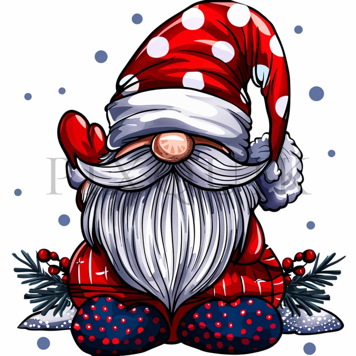Christmas Gnome Clipart: Holiday Scenery Art (digital Download) - Etsy