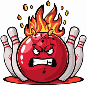 Watercolor Bowling Pin Clipart | 10 High Quality Jpgs | Fire Bowling ...