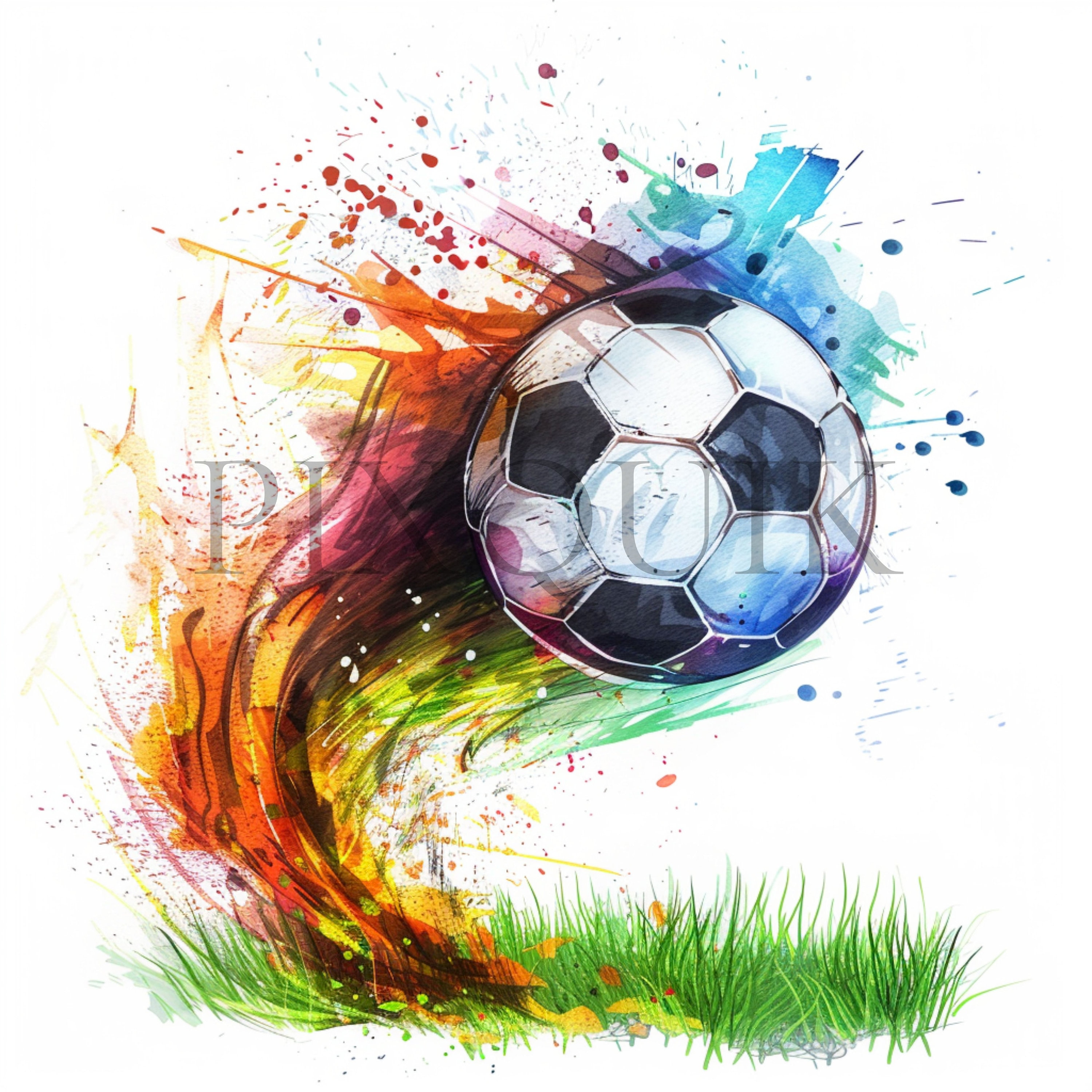 Watercolor Soccer Ball Clipart | Sports Art Print (digital Download) - Etsy