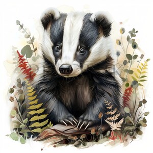 Badger Clipart | Woodland Animal JPG Images (digital Download) - Etsy