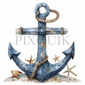 Nautical Anchor Clipart Set | 10 High Quality Jpgs | Anchor Graphics ...