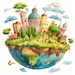 Watercolor World Clipart | Earth Globe JPG Images (digital Download) - Etsy
