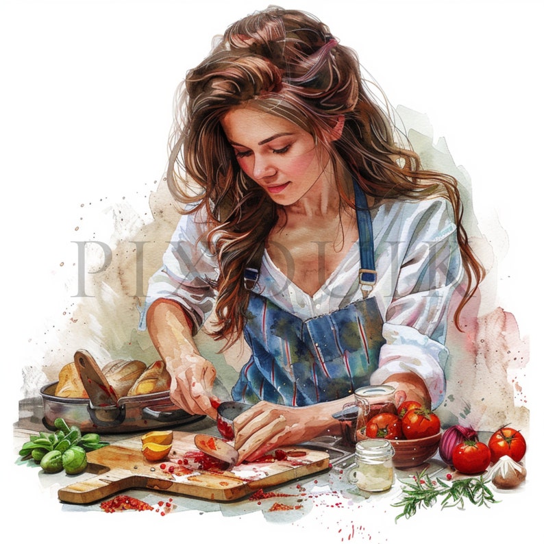 Watercolor Cooking Clipart 10 High Quality Jpgs Instant Digital ...