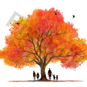 Watercolor Family Tree Clipart Set | Autumn Theme (digital Download) - Etsy