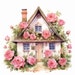 Rose Cottage Clipart | Watercolor Illustration, Floral Graphics (10 ...