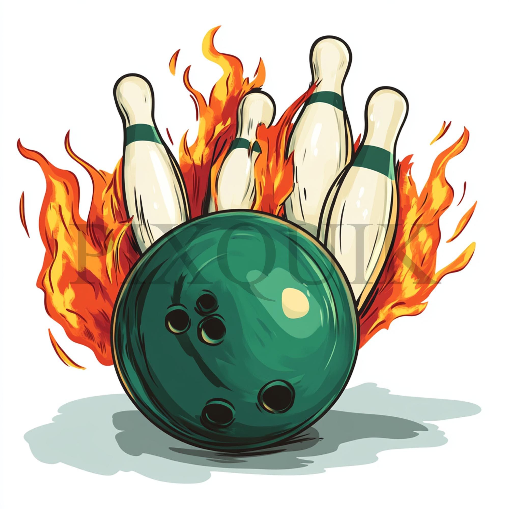 Watercolor Bowling Ball Clipart: Sports Art (JPG & PNG) - Etsy