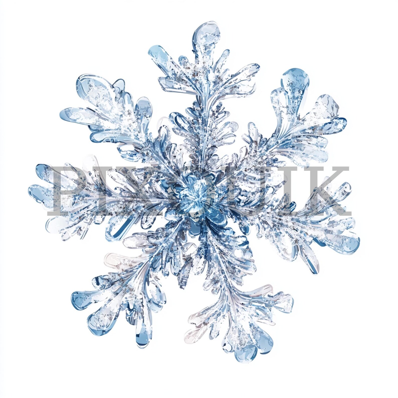 Watercolor Snowflake Clipart: Ice Crystal Art (10 JPG Files) - Etsy