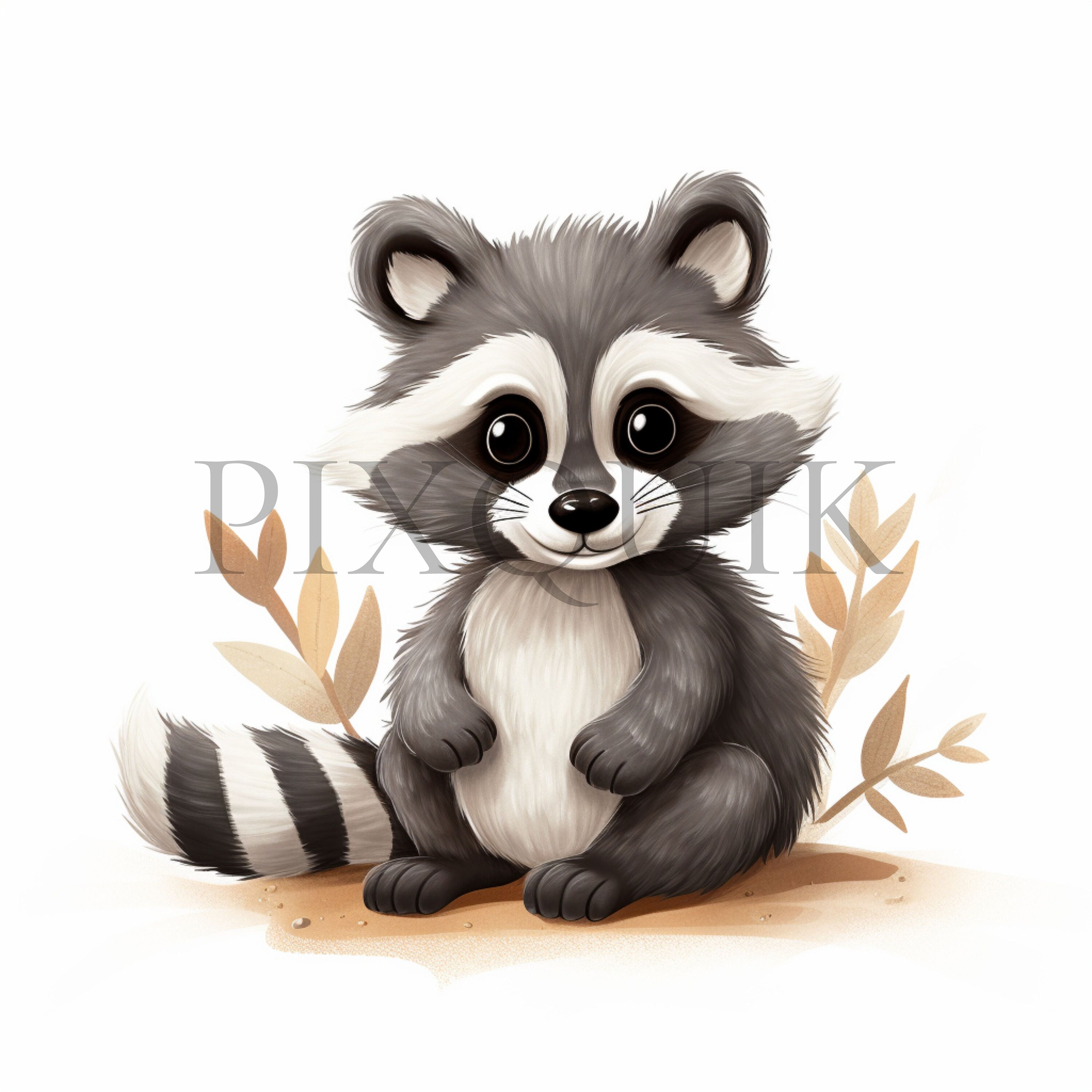 Raccoon Clipart Woodland Animal Clipart 10 High Quality JPG Cute ...