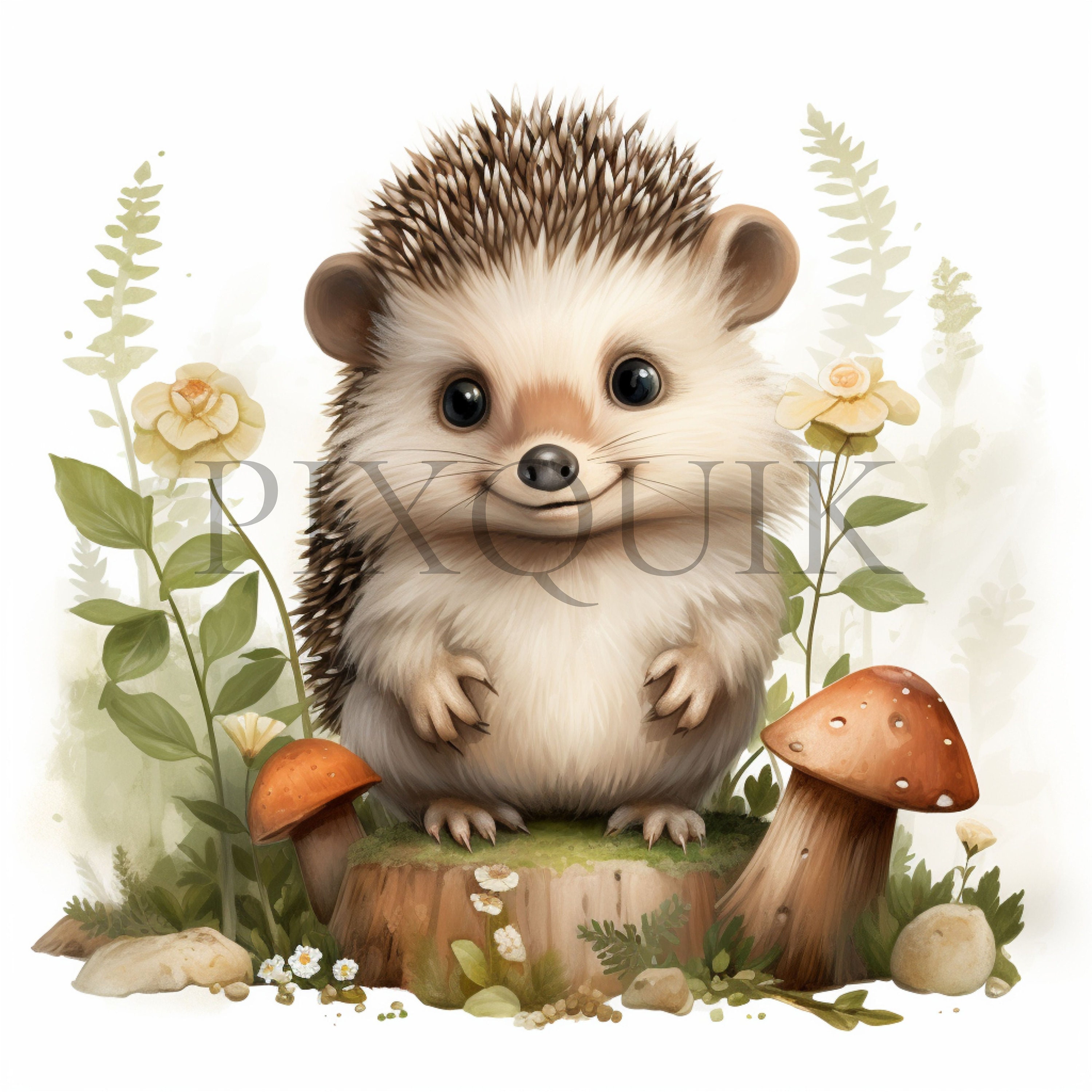 Hedgehog Clipart Woodland Animal Clipart 10 High Quality JPG Cute ...