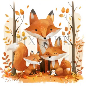Fall Foxes Clipart | Autumn Clipart | Cute Fox | Fox Clipart | Fox ...