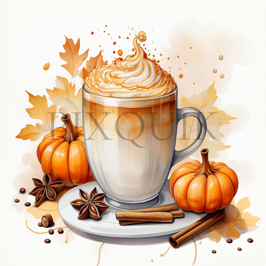 Pumpkin Spice Coffee Clipart | Autumn Vector Art (digital Download) - Etsy