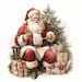 Vintage Santa Clipart | Retro Watercolor Christmas Art (digital ...