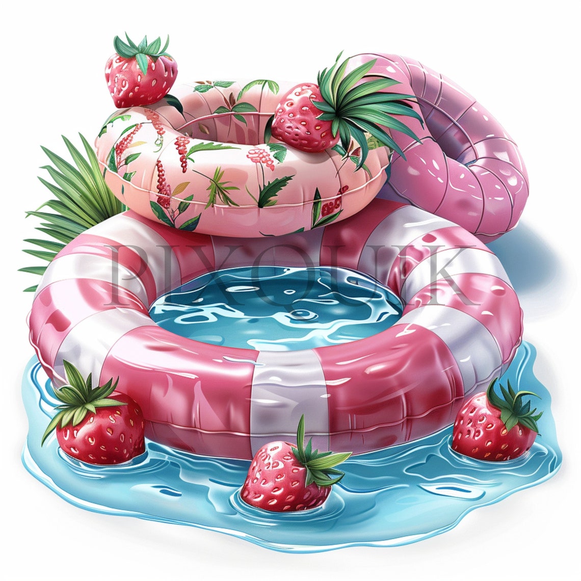 Pool Party Clipart | Summer Beach, Kawaii Floaties (digital Download ...