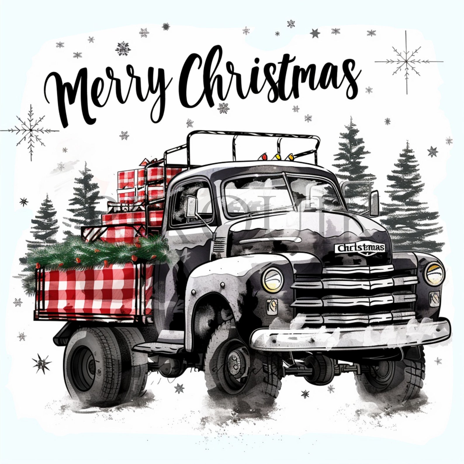 Merry Christmas Truck Clipart 10 High Quality Jpgs Festive Truck ...